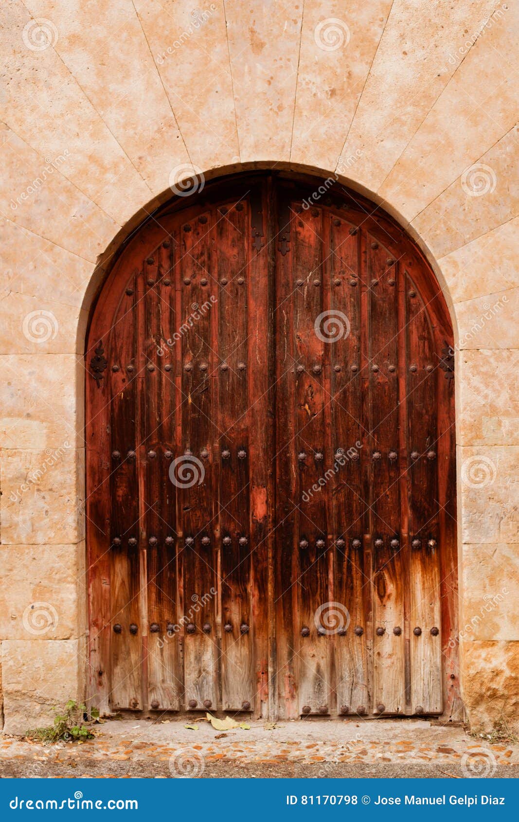 Old Door with Wrought Iron Decoration Stock Photo - Image of ...