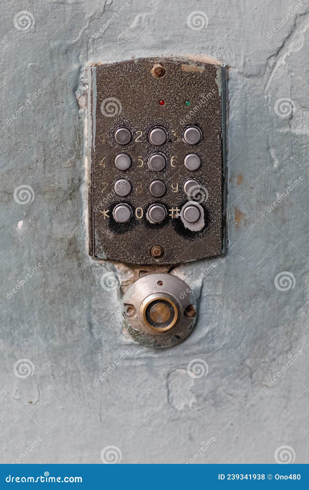 Old Doorbell Button Panel and Intercom. Stock Photo - Image of bell ...
