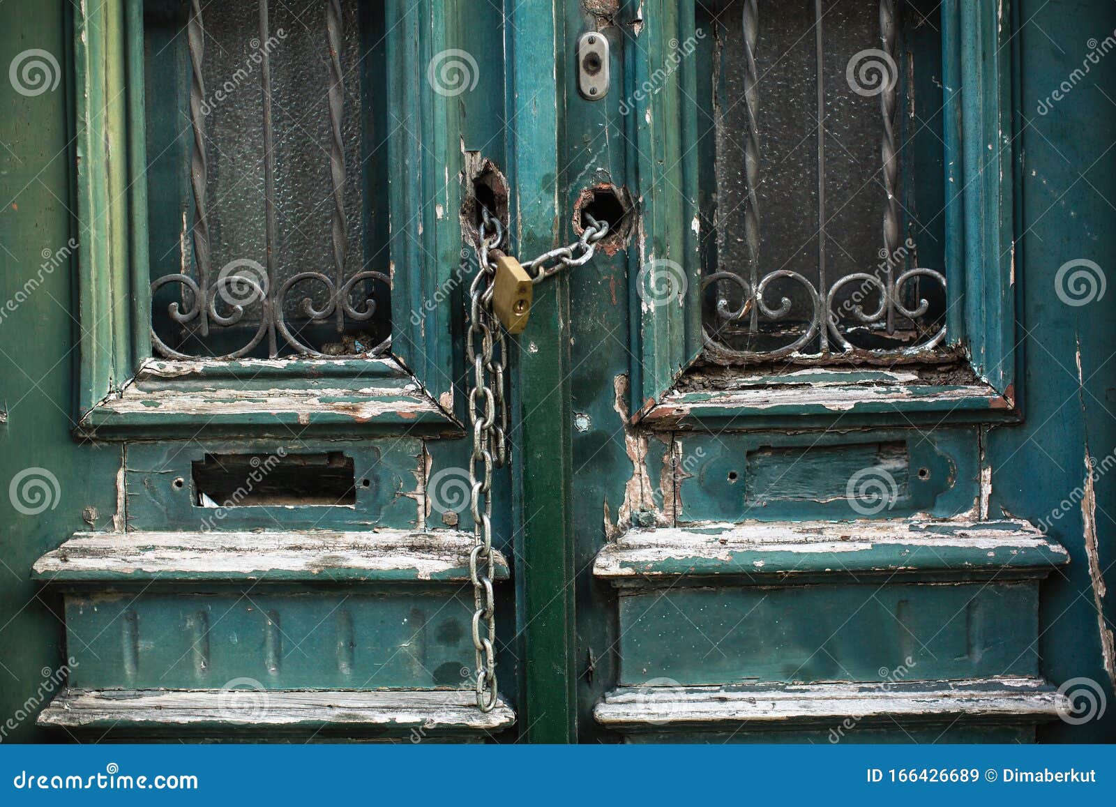 Old Doors of an Abandoned House. Porto. Stock Image - Image of ...