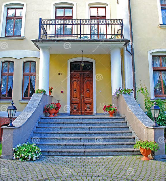 Old doors, stairs stock image. Image of flowers, doors - 2826145