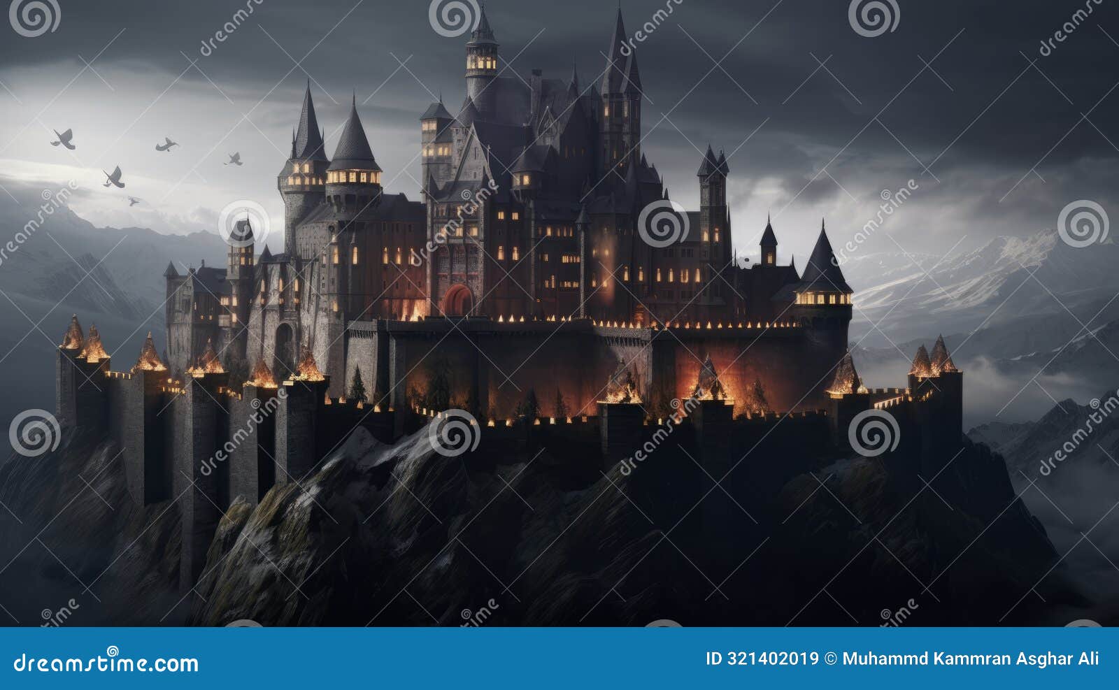 Old Dracula Vampire Castle 3d Render Stock Illustration - Illustration ...