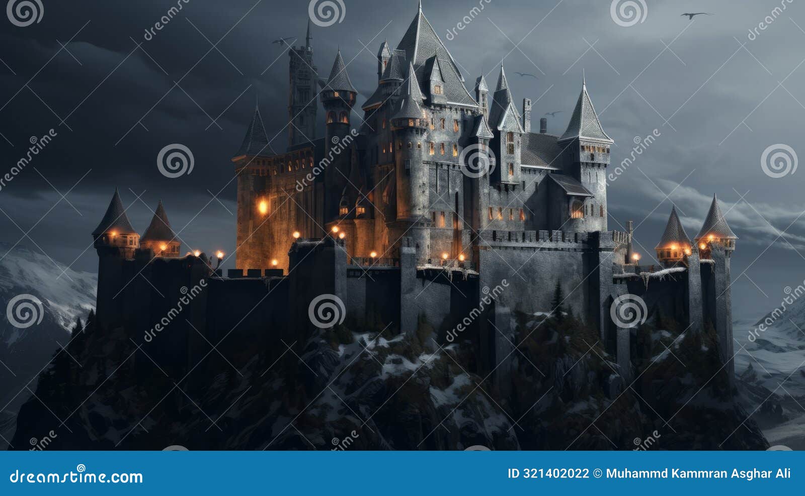 Old Dracula Vampire Castle 3d Render Stock Illustration - Illustration ...
