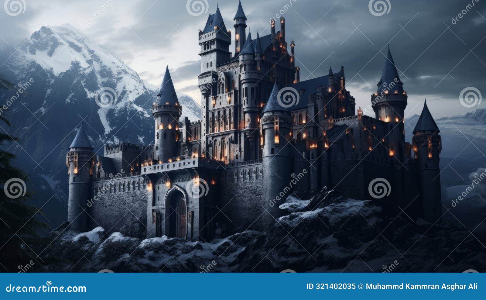 Old Dracula Vampire Castle 3d Render Stock Illustration - Illustration ...