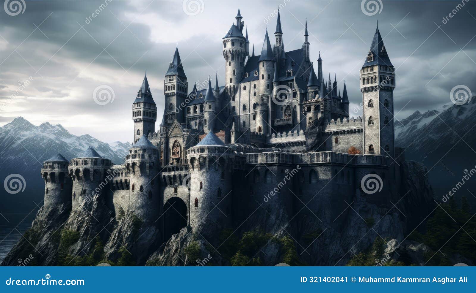 Old Dracula Vampire Castle 3d Render Stock Illustration - Illustration ...
