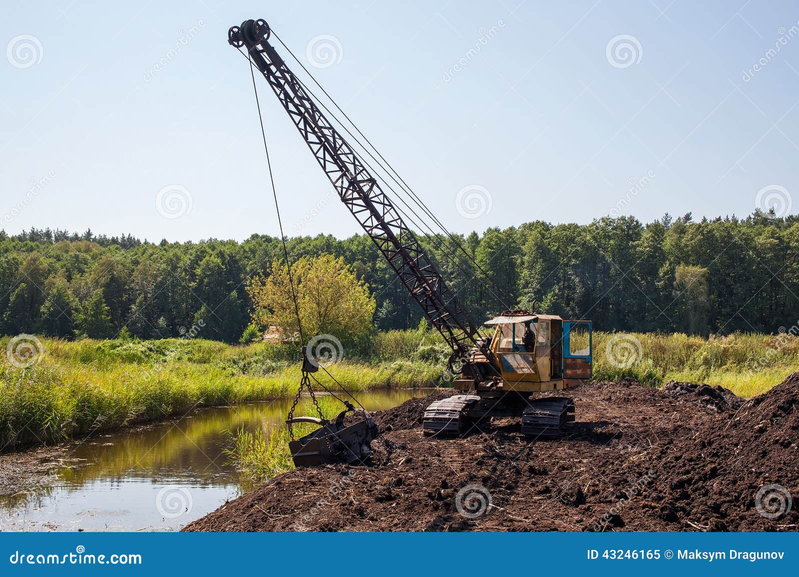 Old dragline stock image. Image of peat, fuel, excavator - 43246165