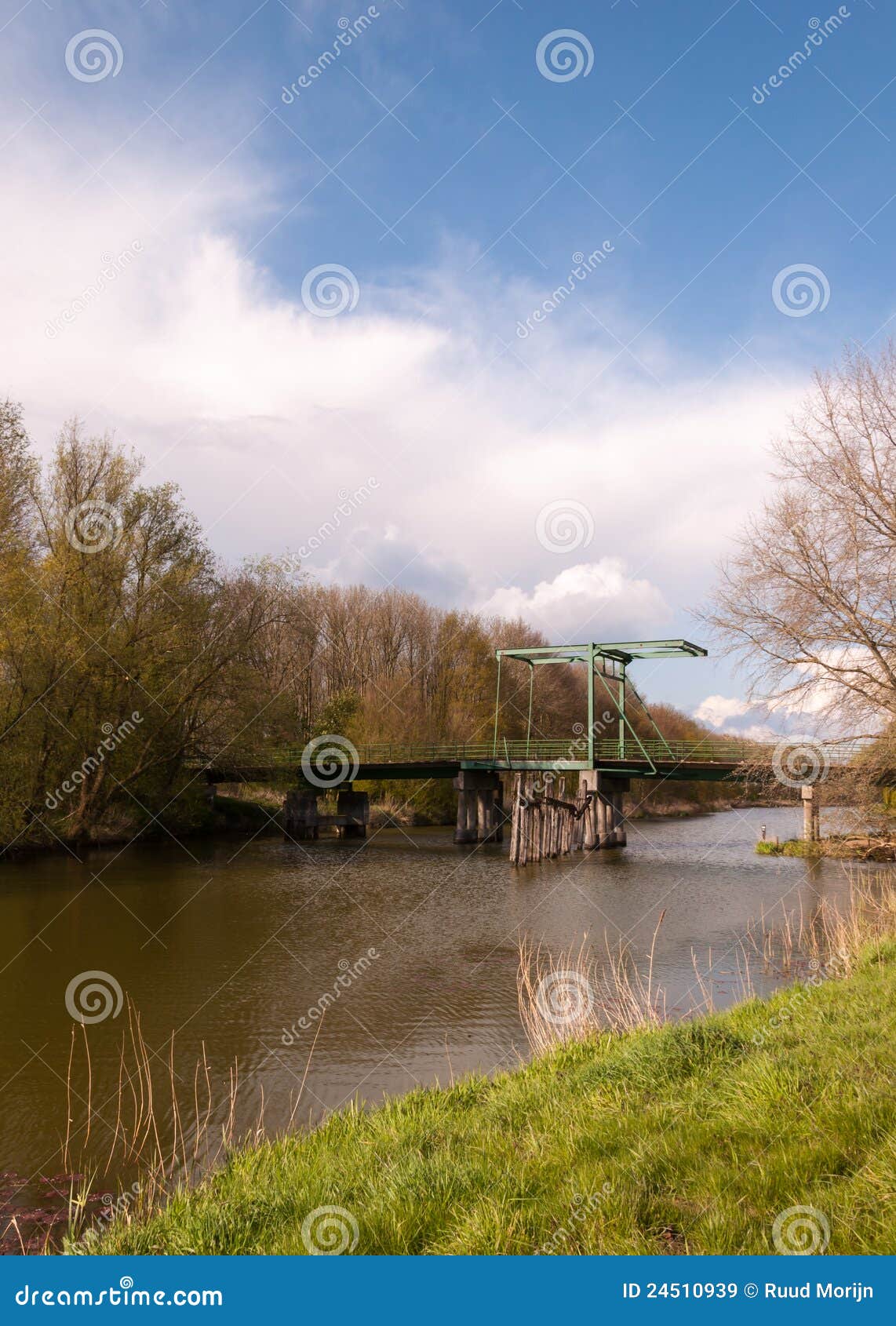 Old Drawbridge in a Natural Landscape Stock Image - Image of bare ...