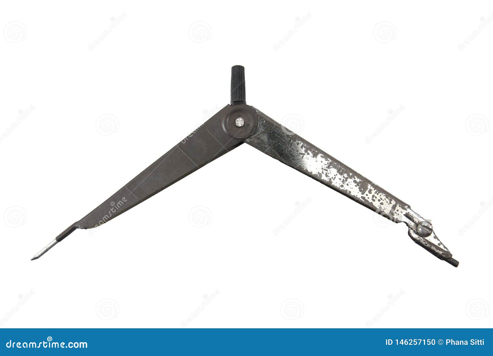 Old Drawing Compass Isolated on White Background. Compasses Tool ...