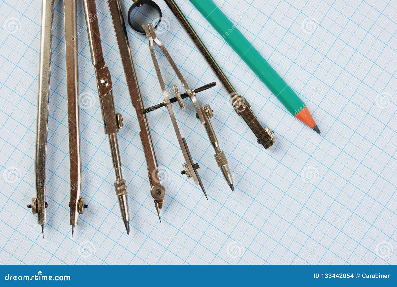 Old drawing tools stock photo. Image of compasses, geometry - 133442054