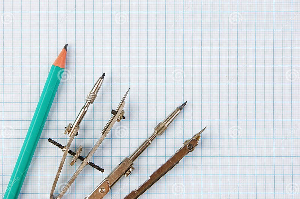 Old drawing tools stock photo. Image of construction - 54811994