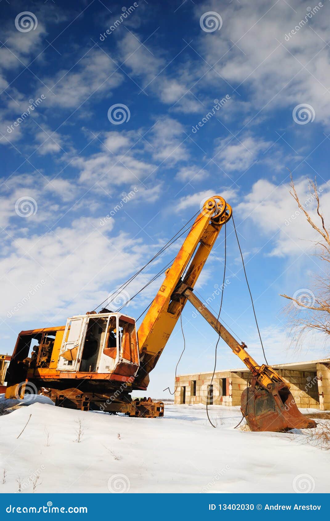 Old dredge stock photo. Image of vehicle, cloud, blue - 13402030