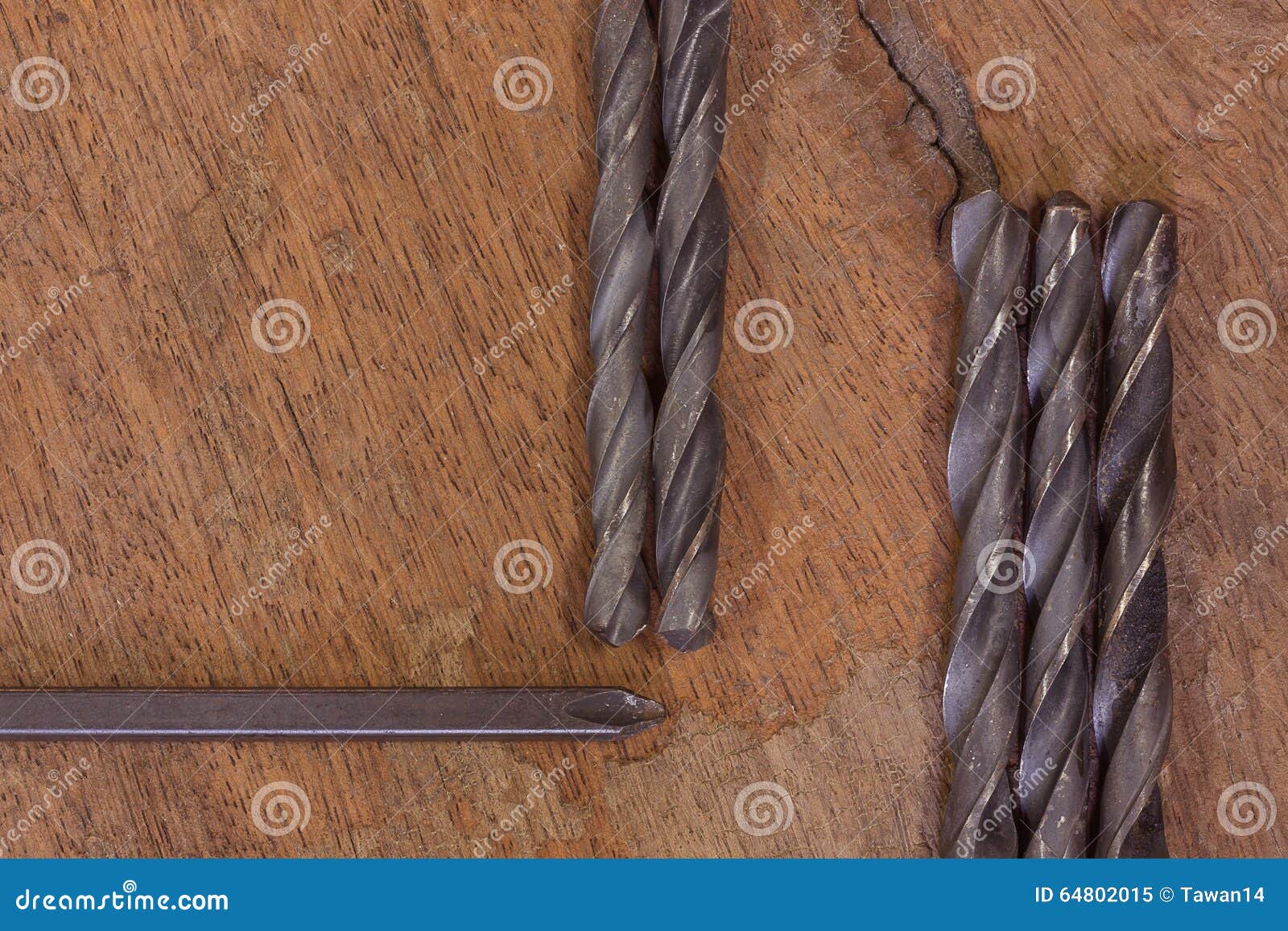 Old drill bits stock image. Image of wood, brown, work - 64802015