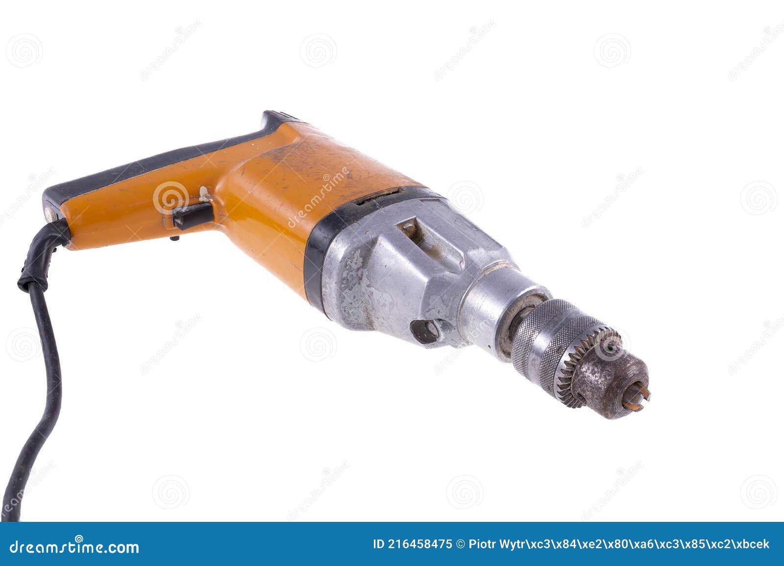 Old Drill for Making Holes. Dirty and Damaged Tools for Mechanics Stock ...