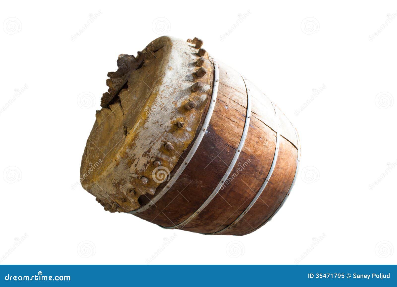 Old drum stock image. Image of chrome, aged, acoustic - 35471795