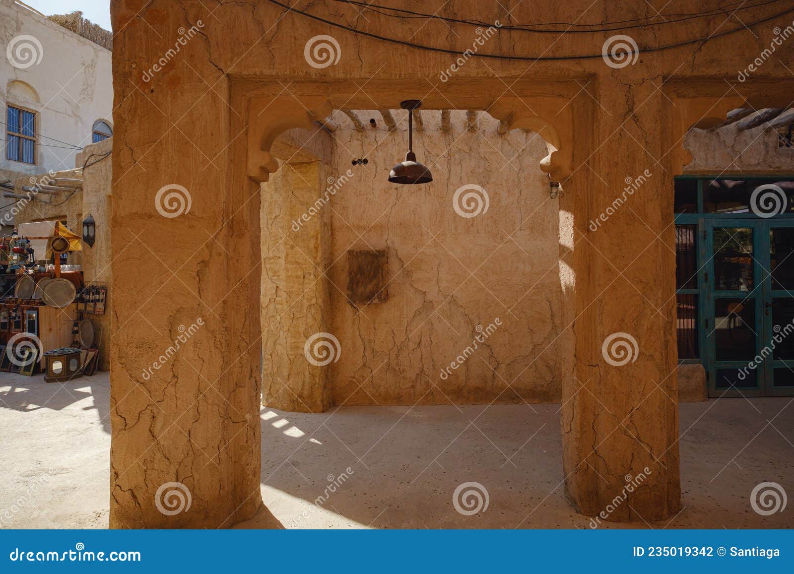 Old Dubai Buildings And Traditional Arabian Street Editorial