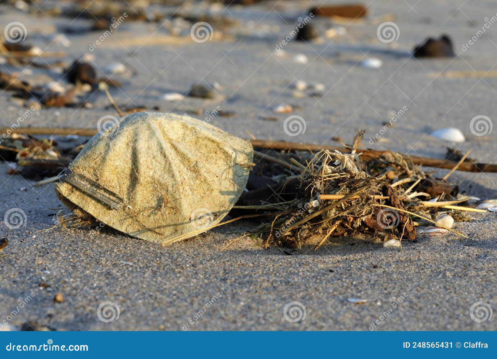 Old Dust Mask Washed Ashore on a Beach Stock Image - Image of dump ...