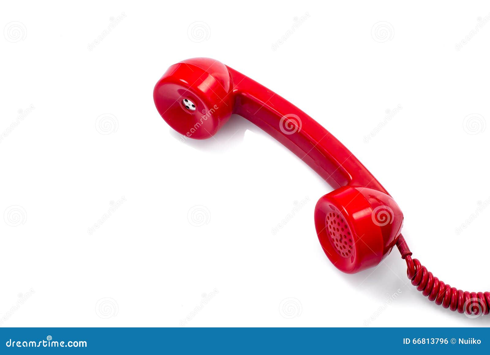 Old and Dust Red Retro Phone on White. Stock Photo - Image of cable ...