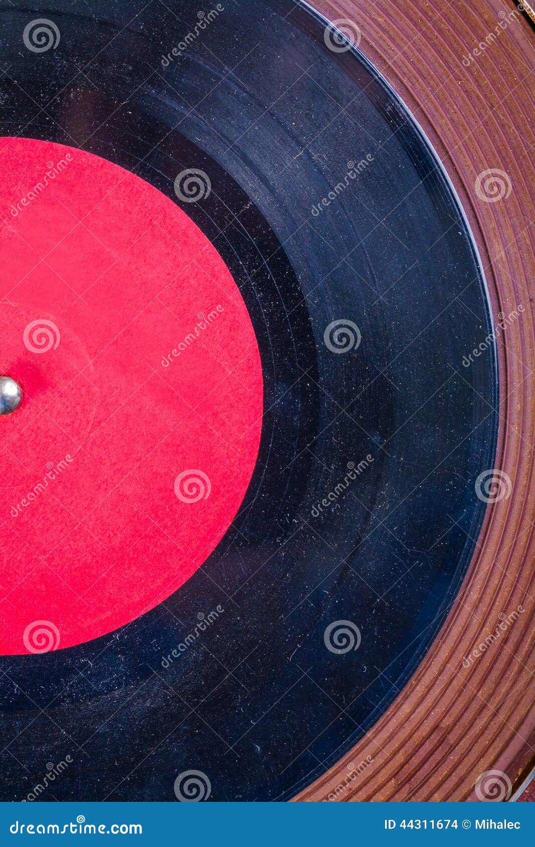Old Dusted Vinyl Record on Turntable Very Close Up View Stock Photo ...
