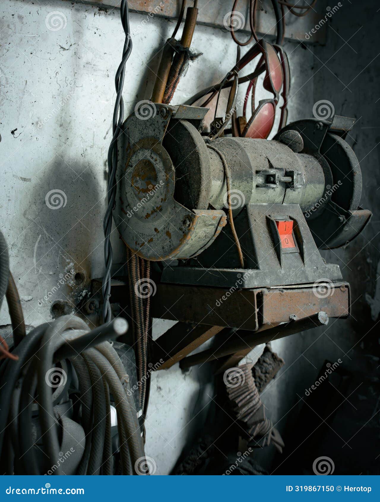 Old Dusty Angle Grinder - Vintage Power Tool Covered in Dust Stock ...