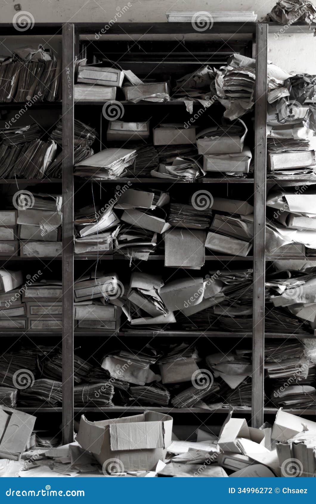 Old and Dusty Archive of Papers in Forgotten Place Stock Photo - Image ...