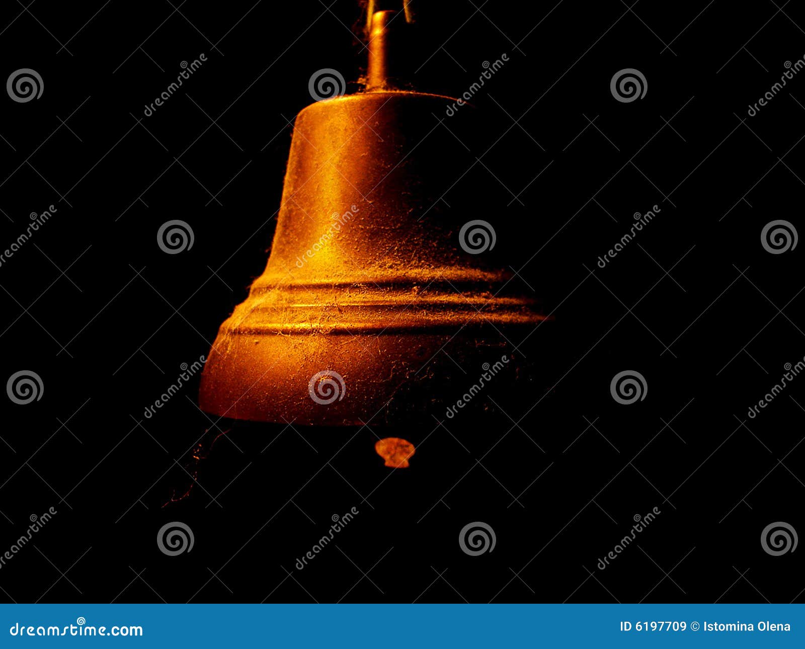 Old Dusty Bell on Black Background Stock Image - Image of object, filth ...