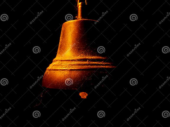 Old Dusty Bell on Black Background Stock Image - Image of object, filth ...