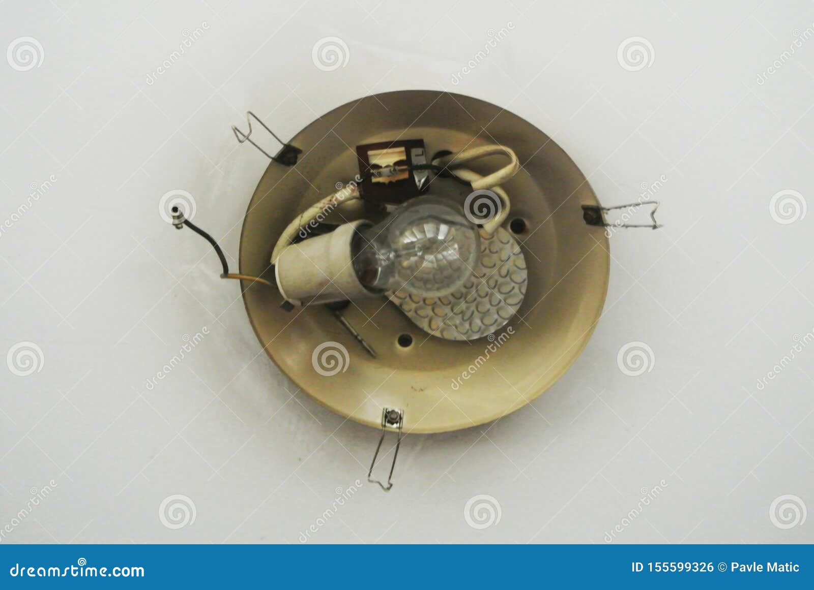 Old and Dusty Light Bulb on the Ceiling Stock Photo - Image of shine ...