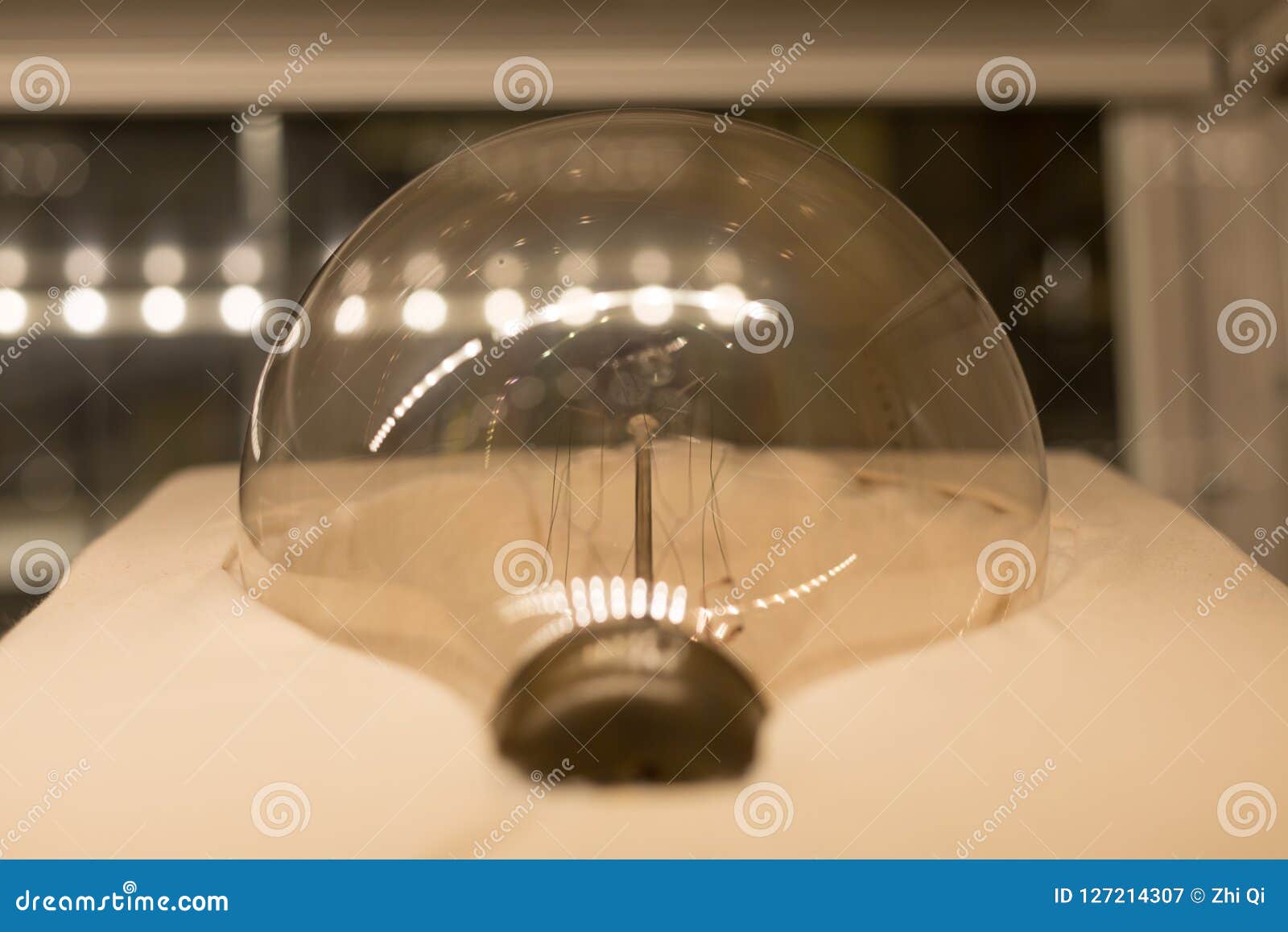 Old Dusty Light Bulb Glowing in the Dark Stock Image - Image of aged ...