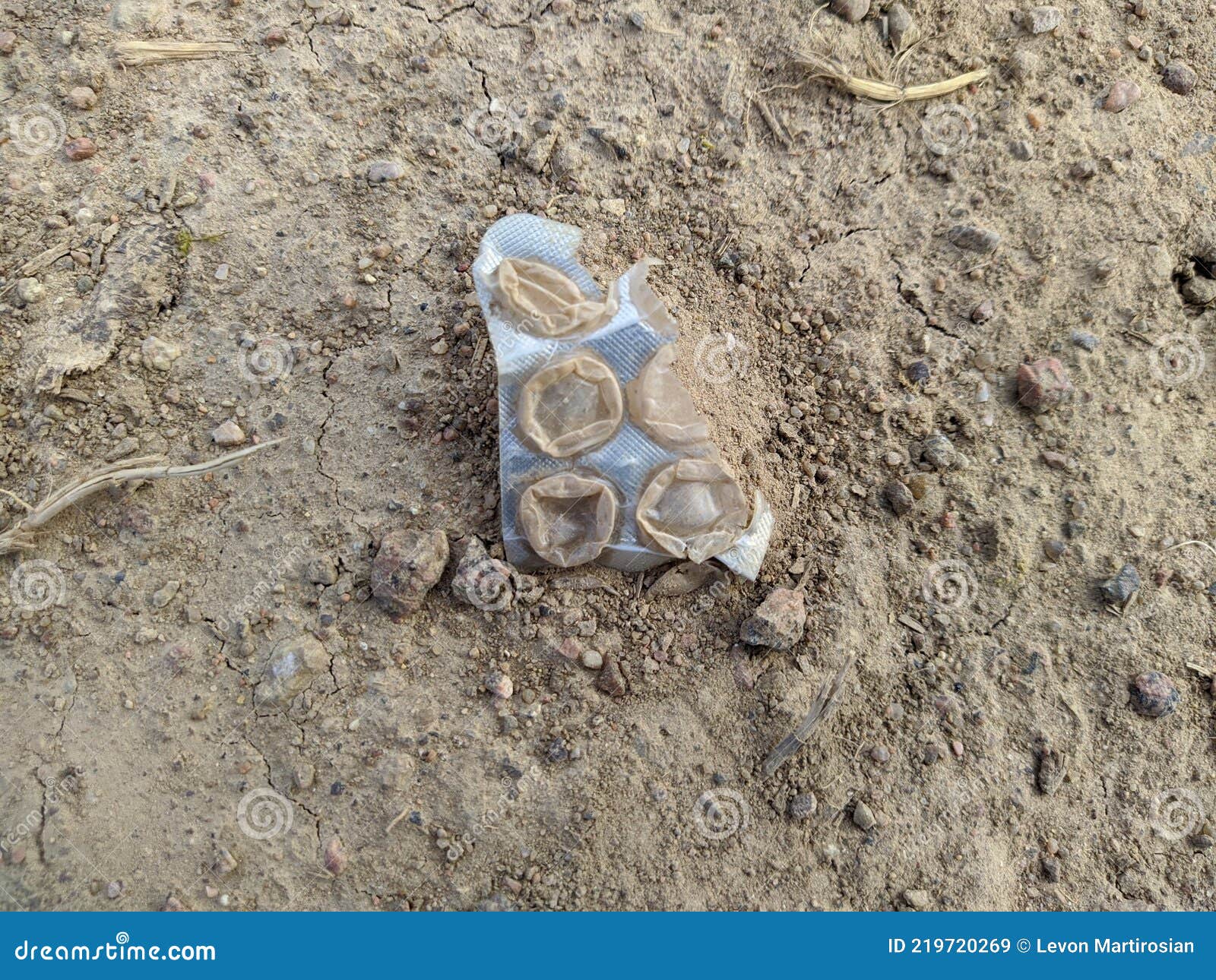 Old and Dusty Plastic Packaging from Tablets on the Ground Stock Image ...