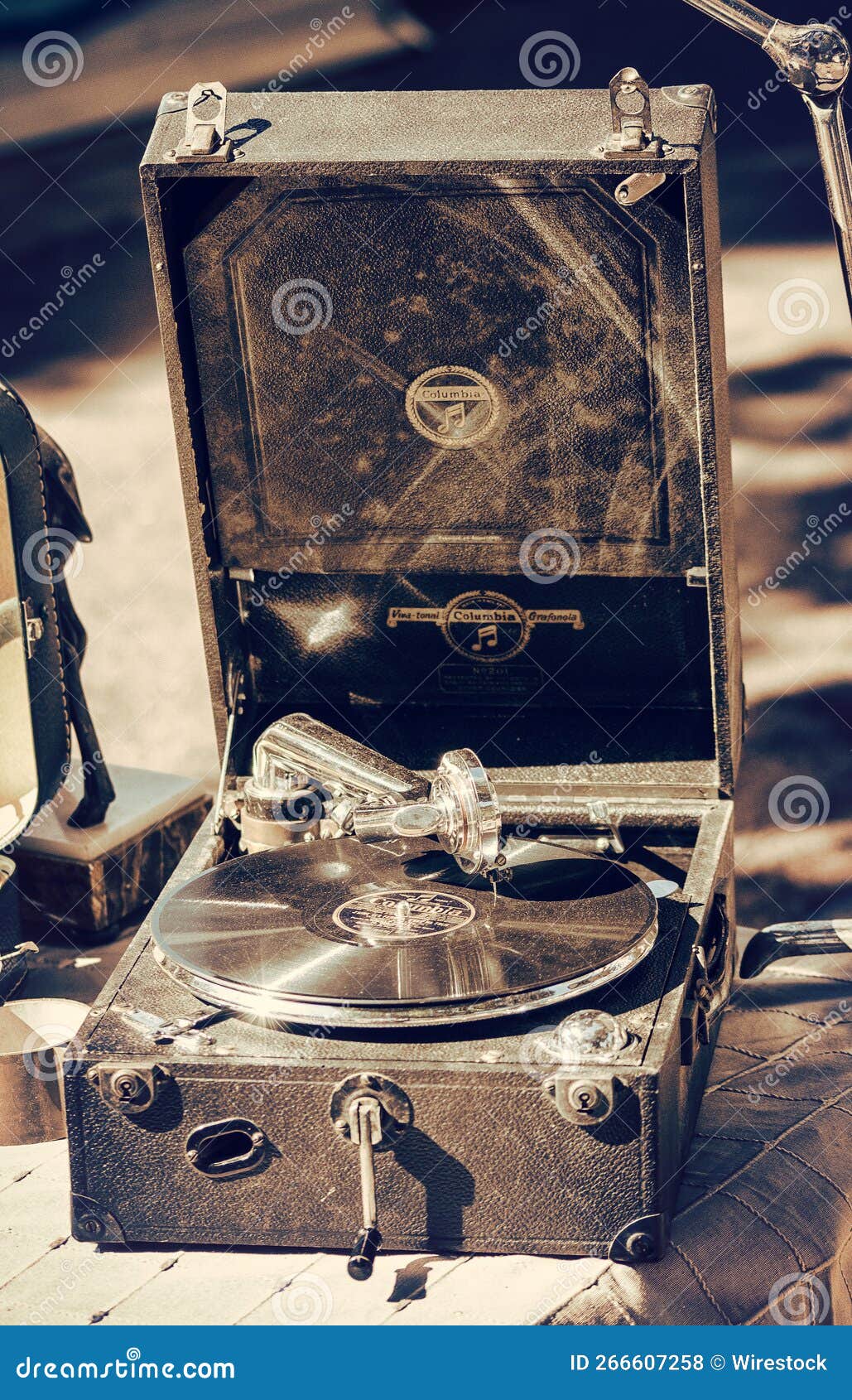 Old Dusty Record Player at a Flee Market Editorial Stock Photo - Image ...