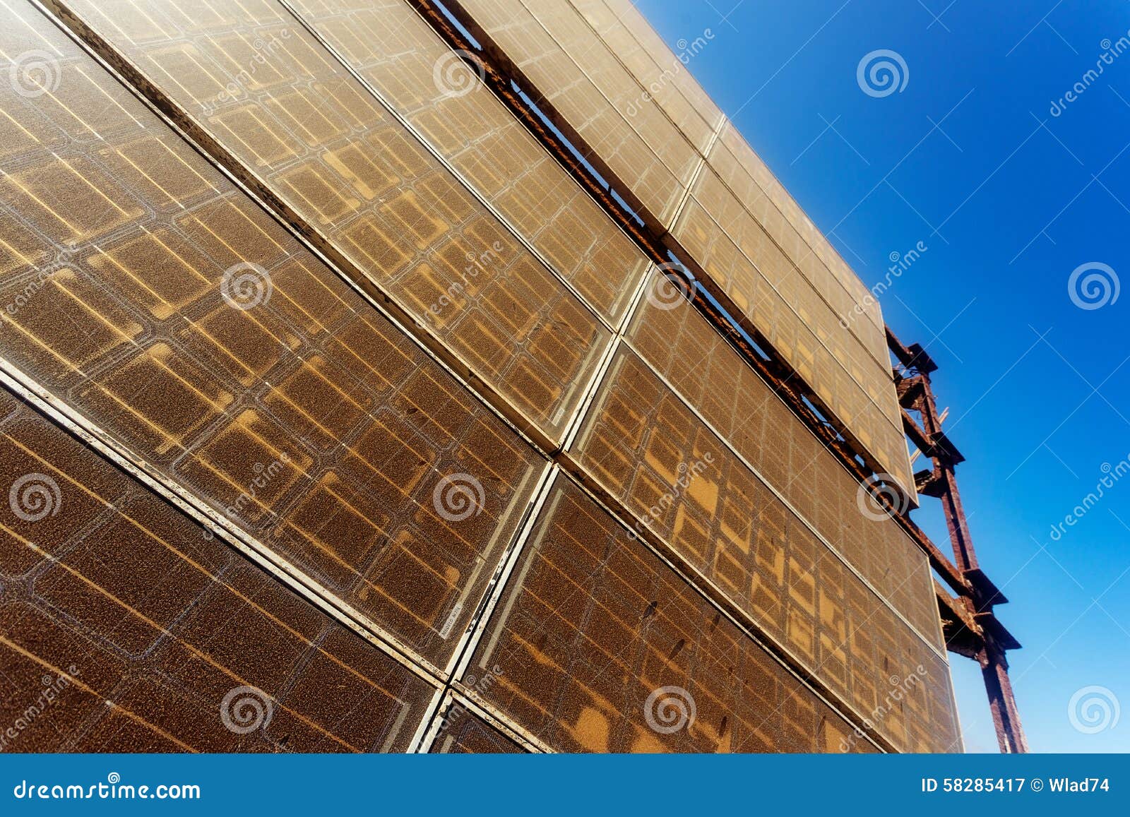 Old and Dusty Solar Panel Against Sky Stock Image - Image of dust ...