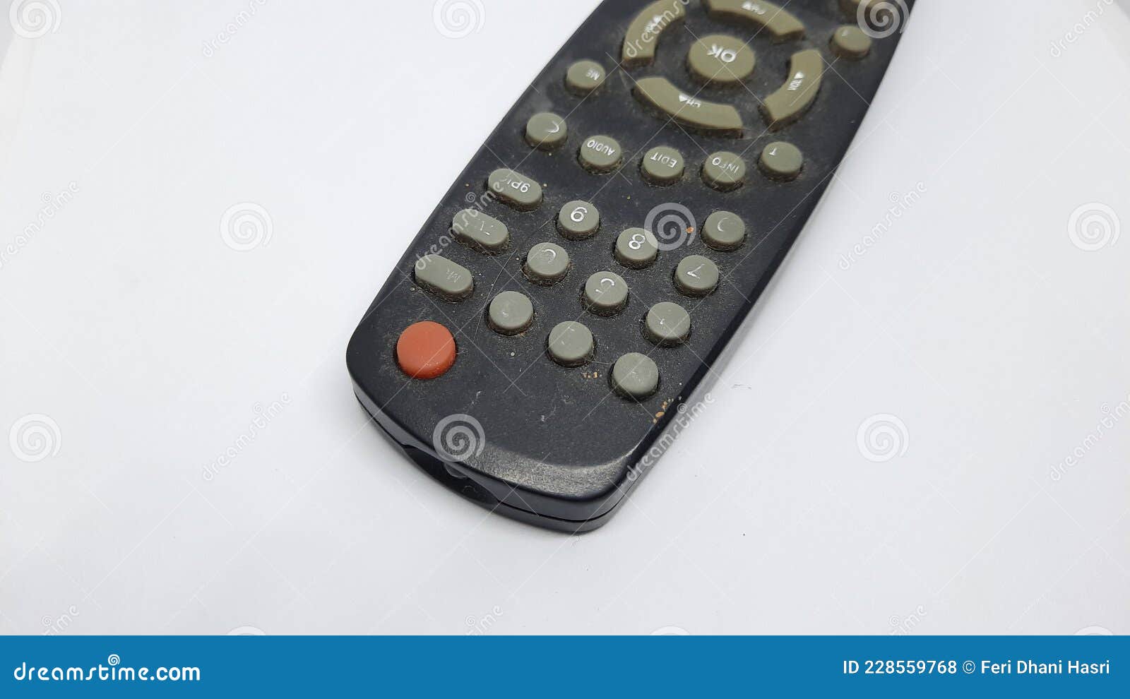 Old and Dusty Tv Remote Controller Isolated on White Background Stock ...