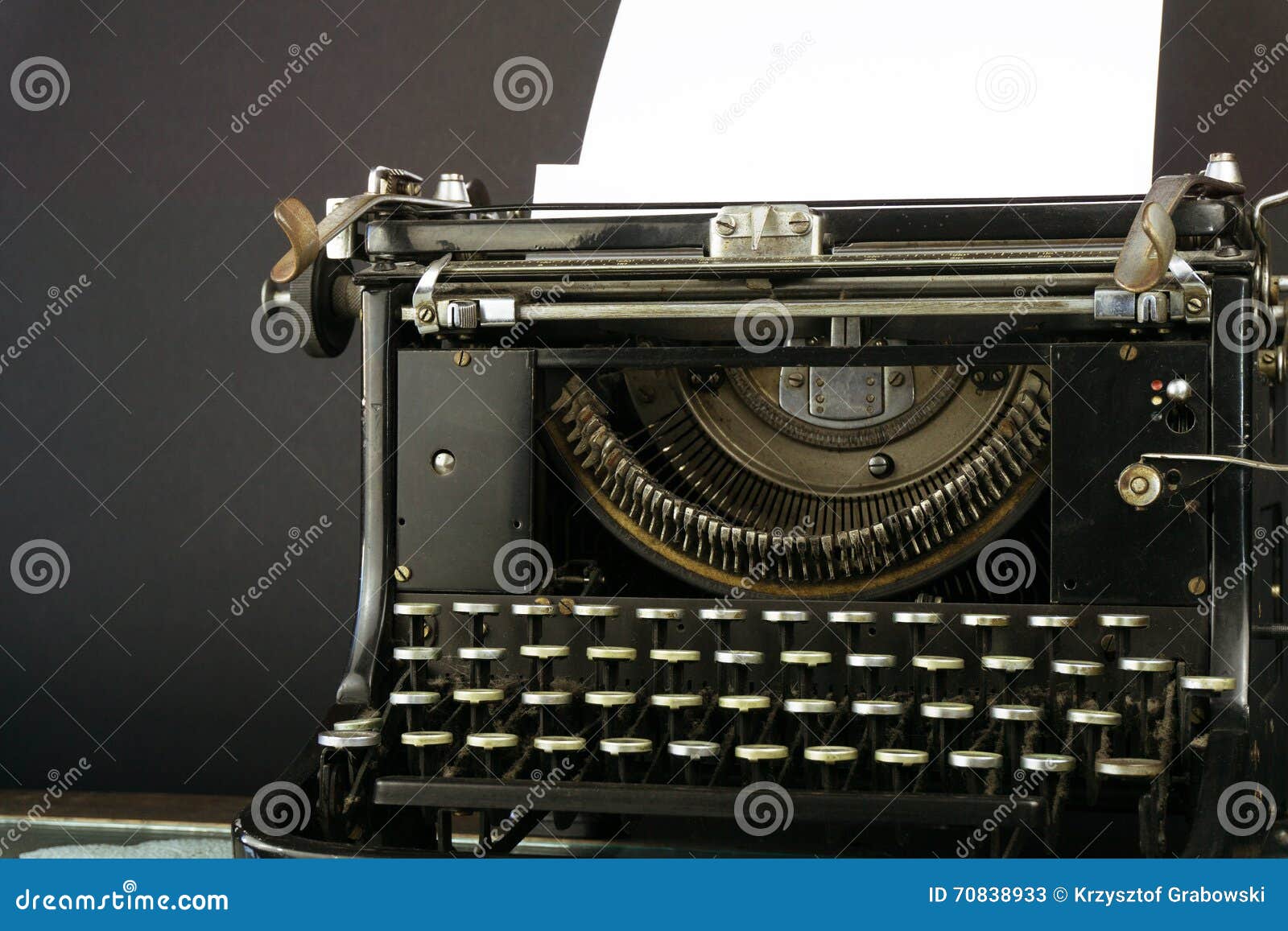 Old and Dusty Typewriter with a Sheet of Paper Stock Image - Image of ...