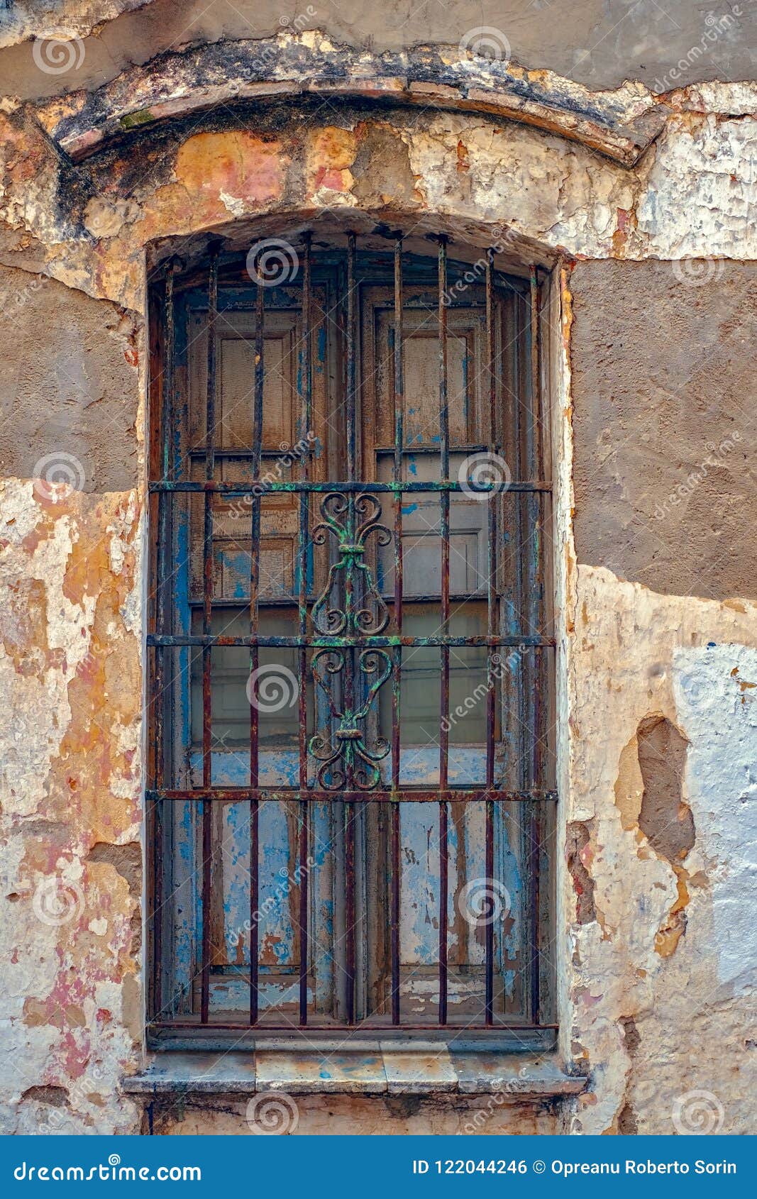 Old Dusty Window with Rusty Bars Stock Photo - Image of closed, cell ...