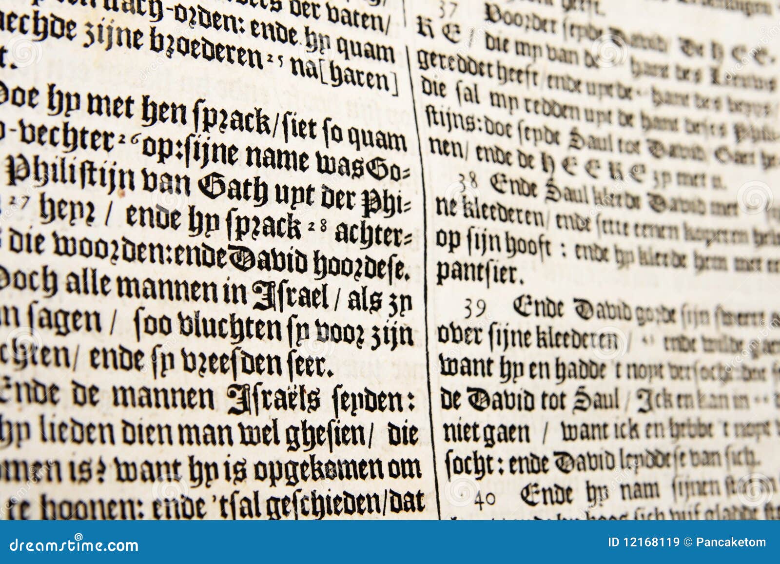 Old dutch bible text stock image. Image of shallow, antique - 12168119