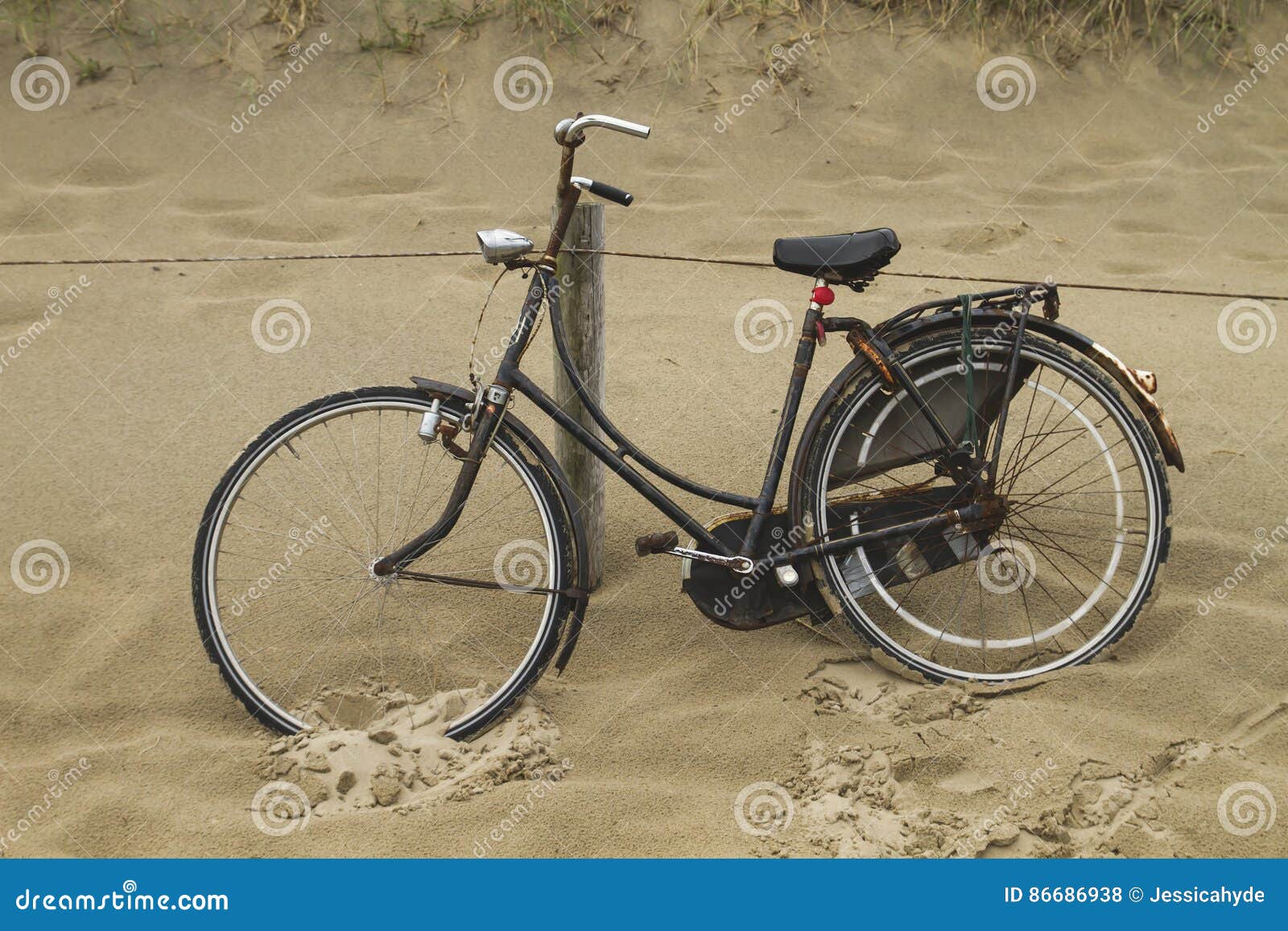 Old dutch bike stock photo. Image of wheels, dunes, holland - 86686938