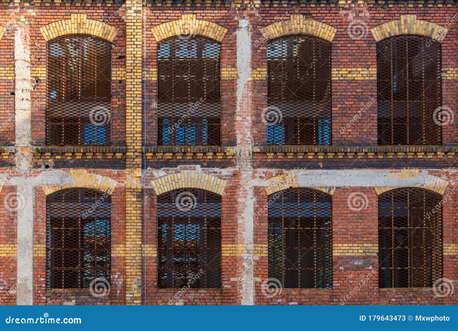 Old Dutch Brick Facade with Red and Beige Clinker Partly Decayed Stock ...