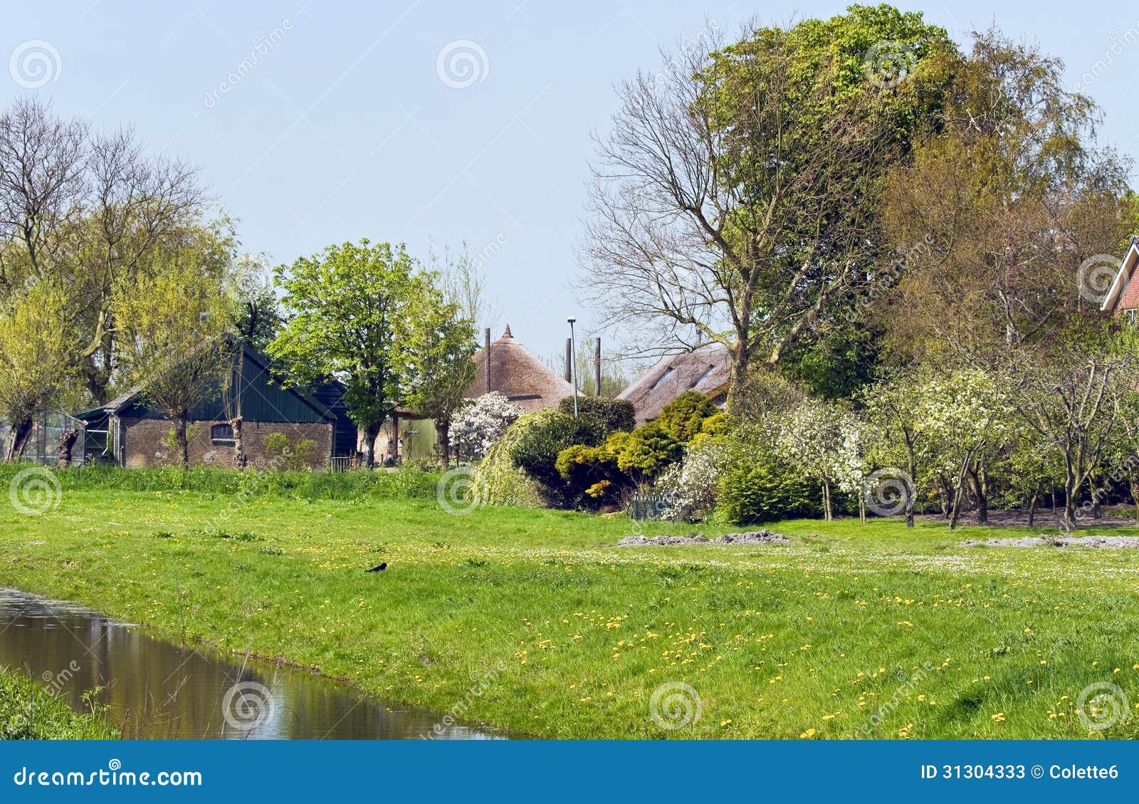 Old Dutch Farm with Haystack Stock Image - Image of dutch, agriculture ...