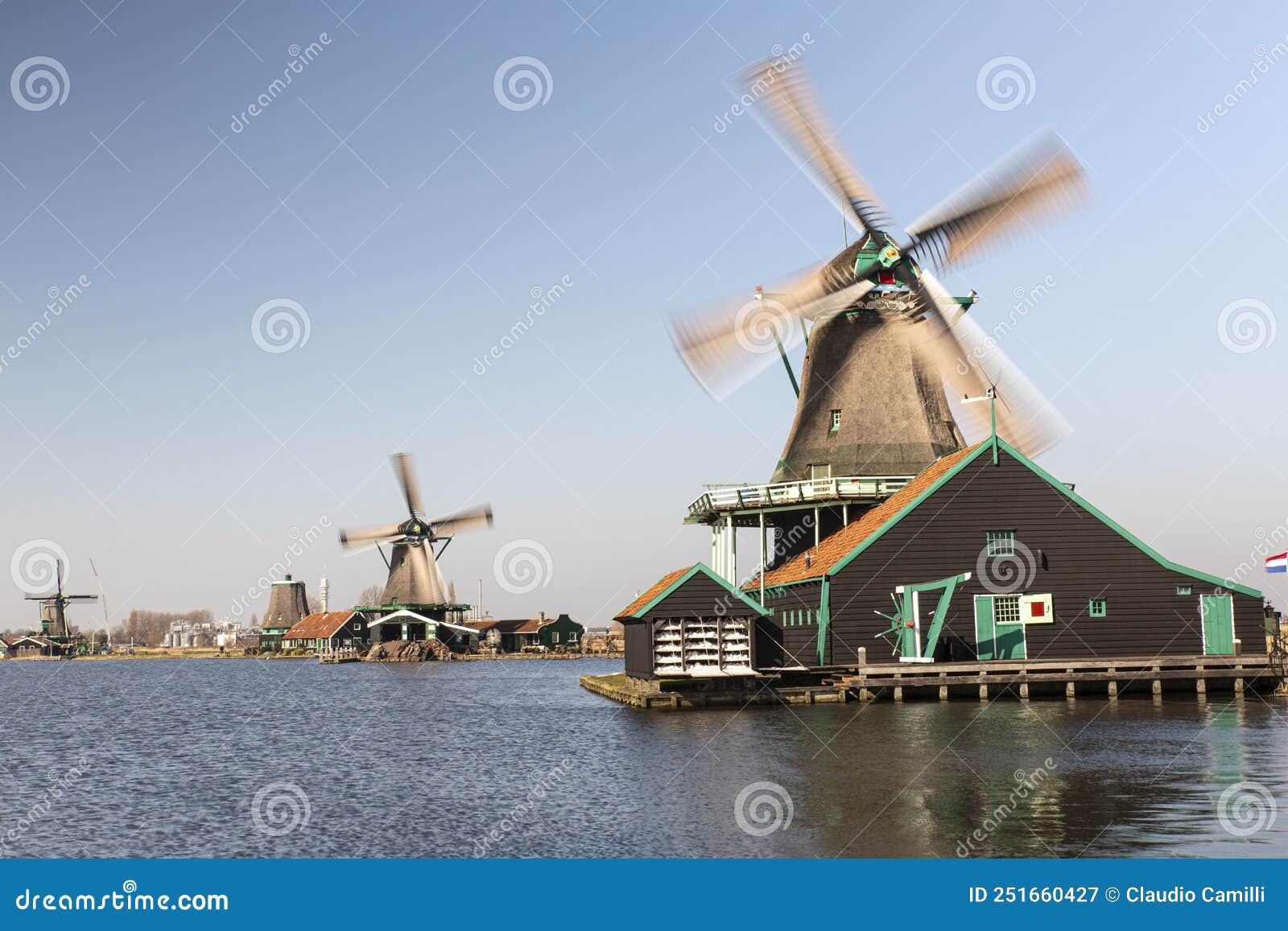 Old Dutch Mills in Amsterdam Stock Image - Image of country, famous ...