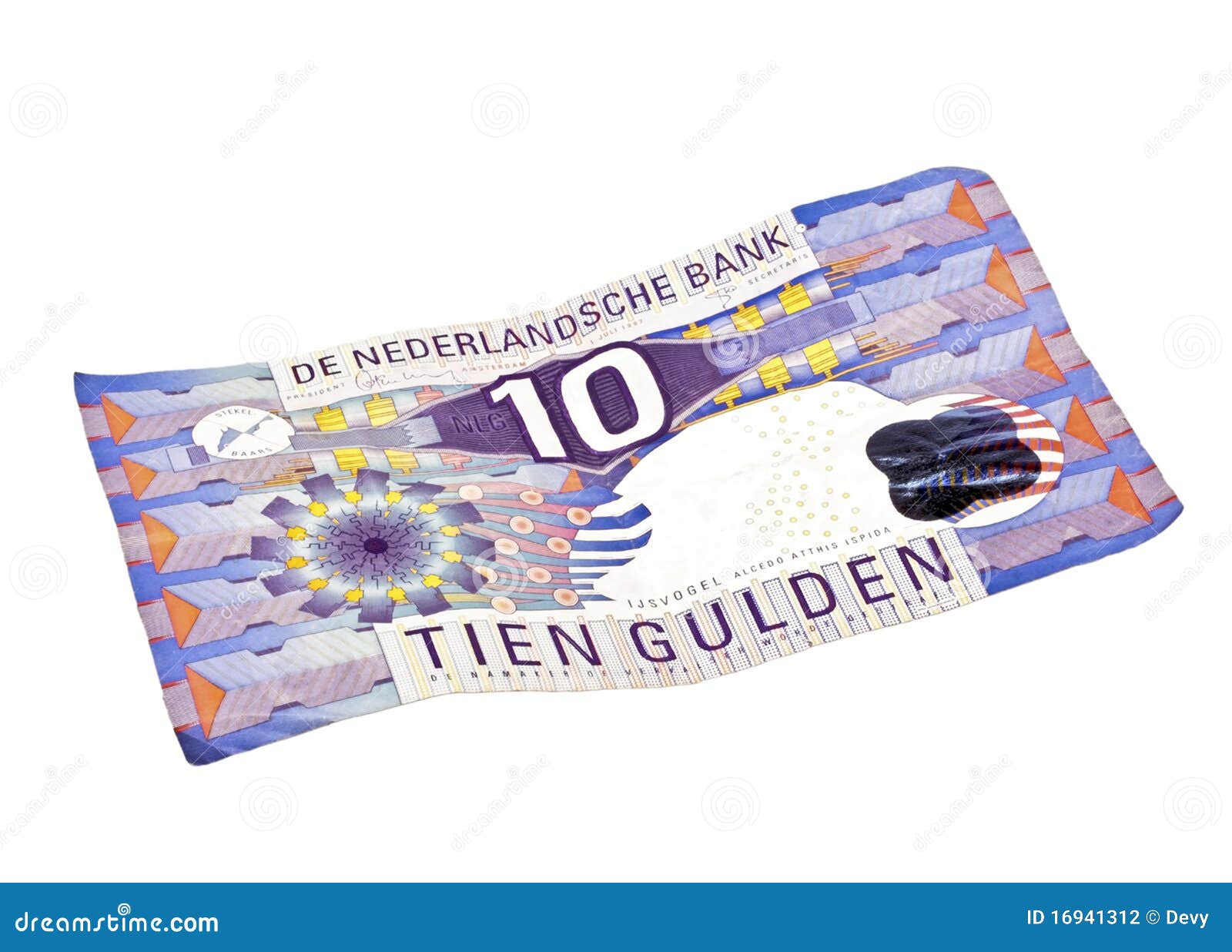 Old Dutch Money: Ten Guilder Note Stock Photo - Image of dutch, guilder ...