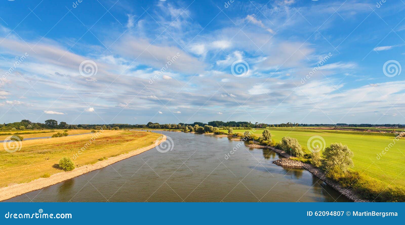 The Old Dutch River IJssel in the Province of Gelderland Stock Image ...