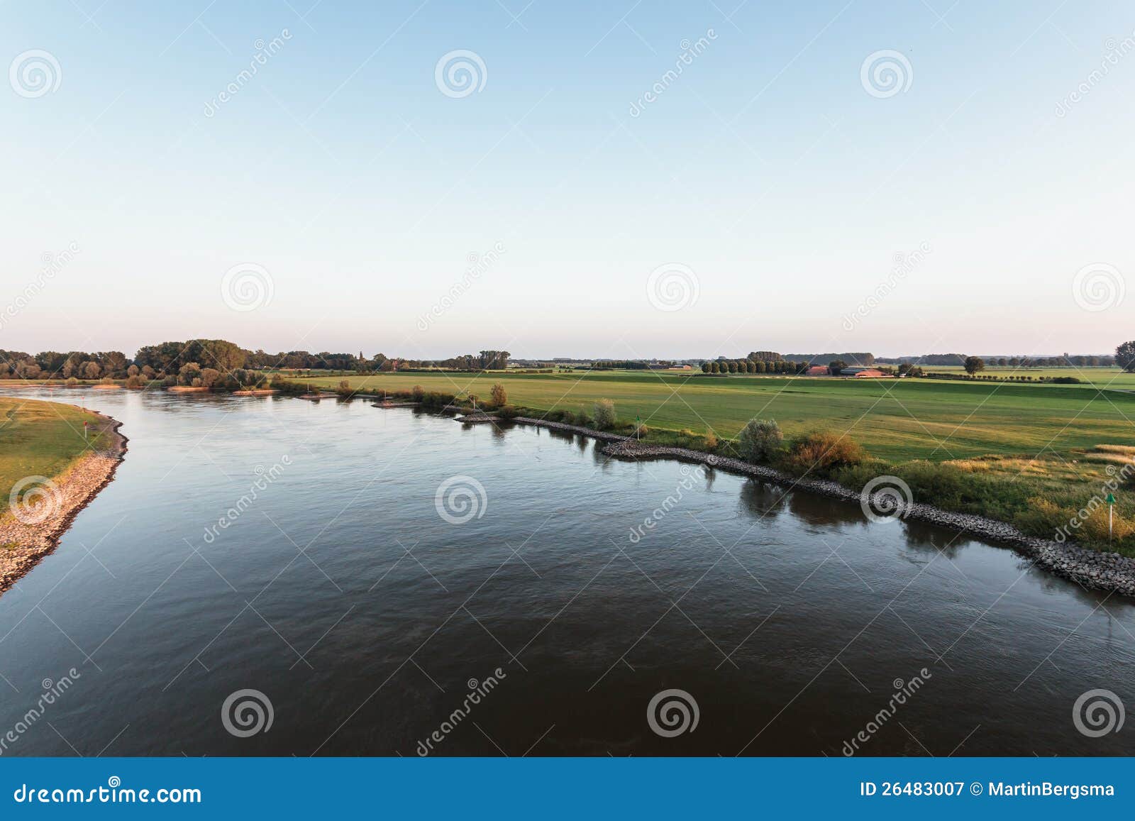 The Old Dutch River IJssel on a Sunny Afternoon Stock Image - Image of ...