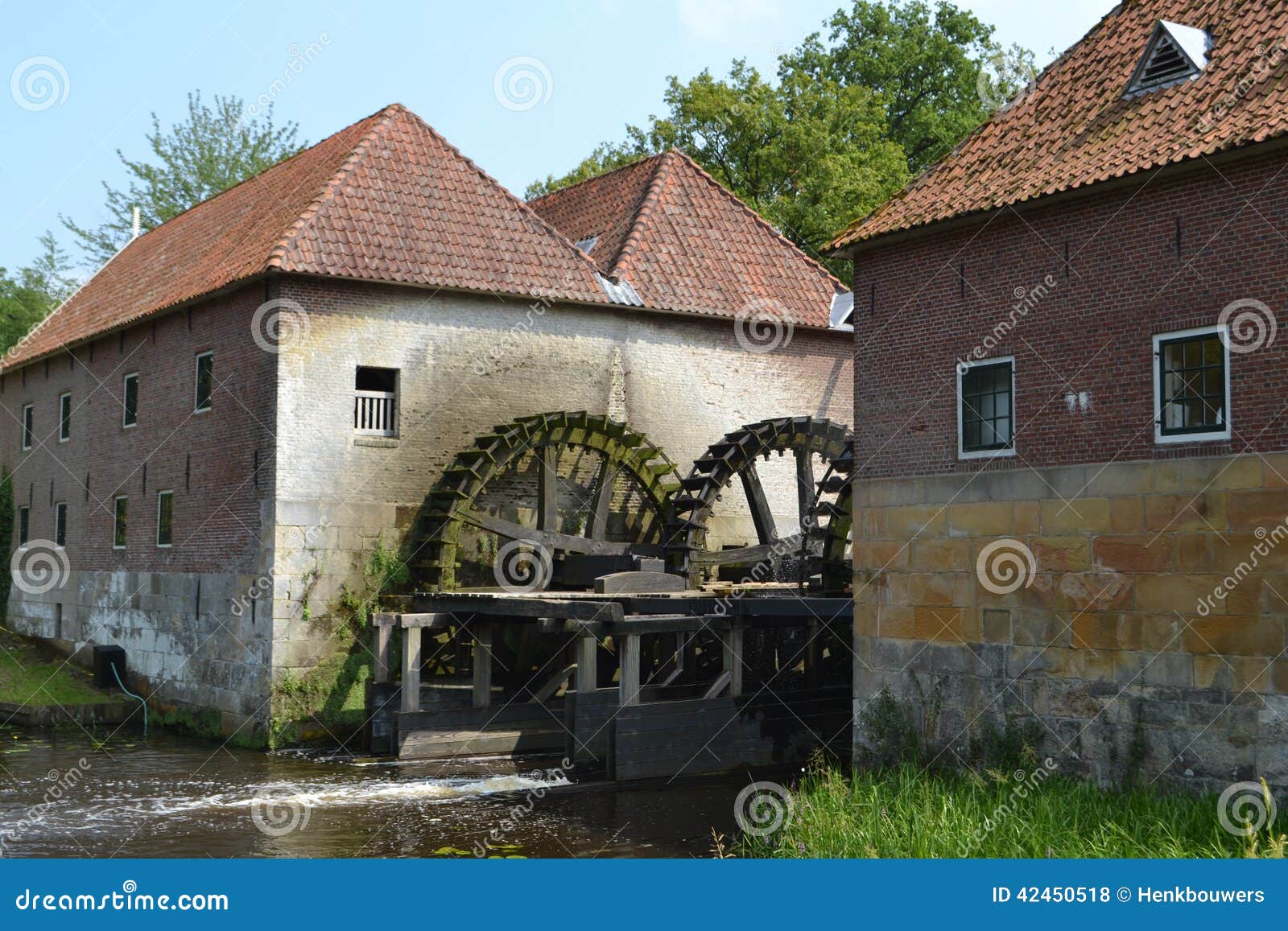 Old Dutch water mill stock photo. Image of sawing, wood - 42450518