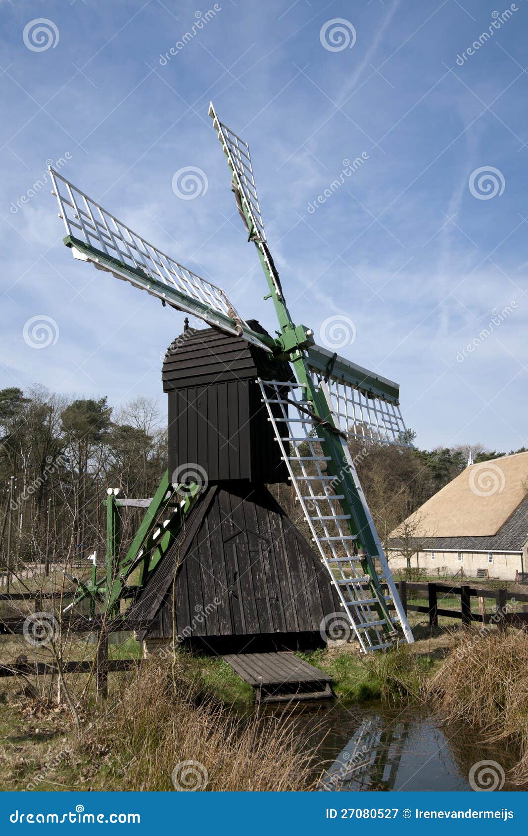 Old dutch windmill stock image. Image of farm, straw - 27080527