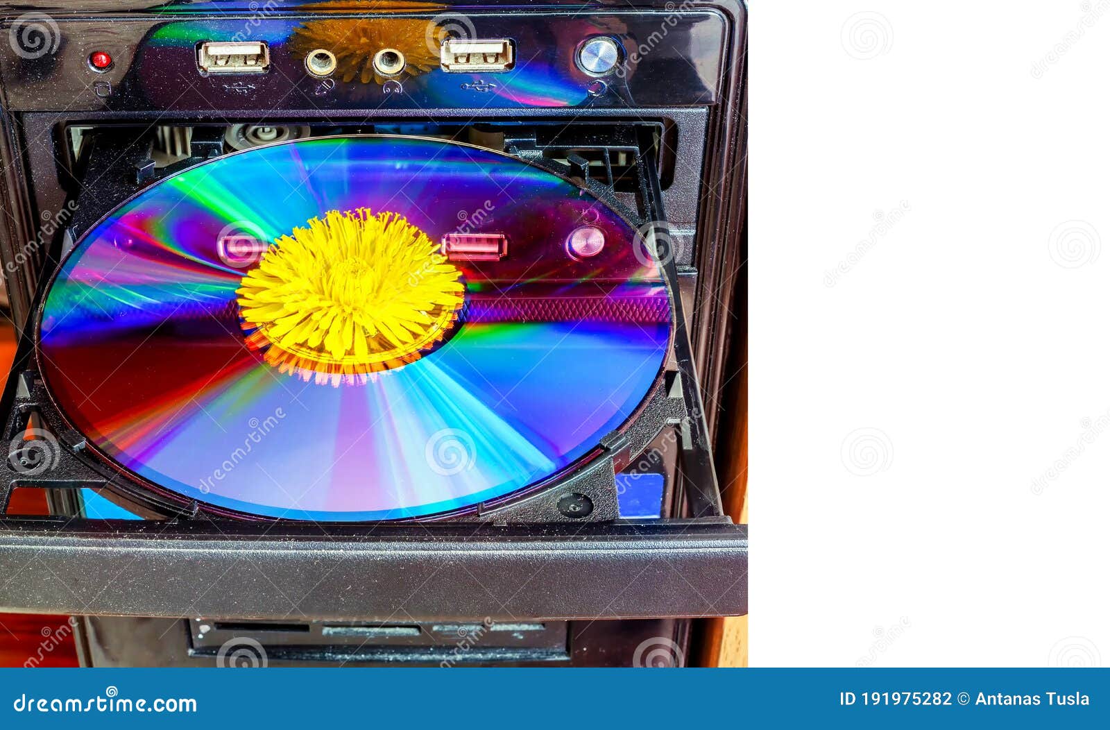 Old dvd compact player stock photo. Image of reflection - 191975282