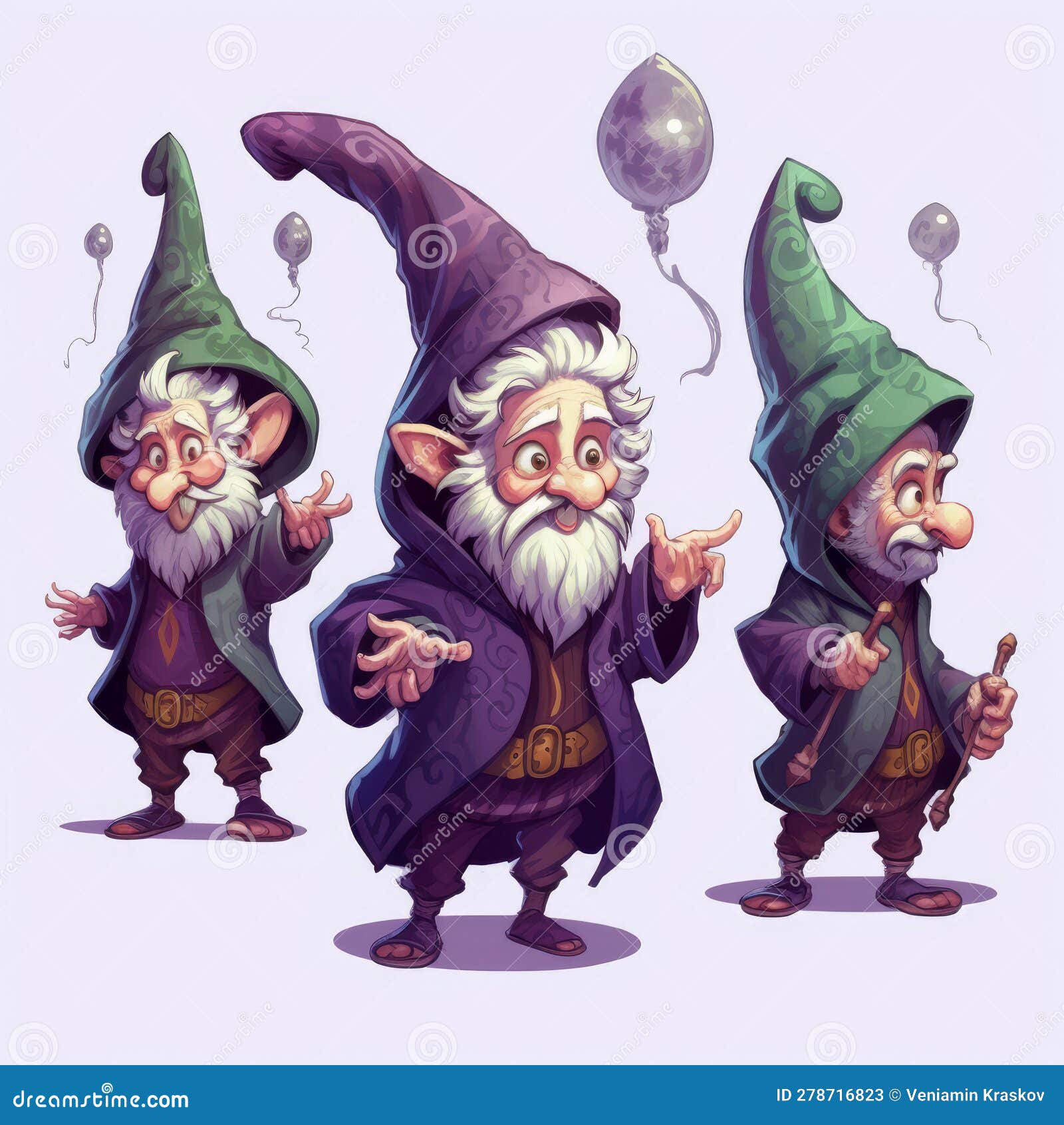 An Old Dwarf with Short Curly Green Hair Stock Illustration ...