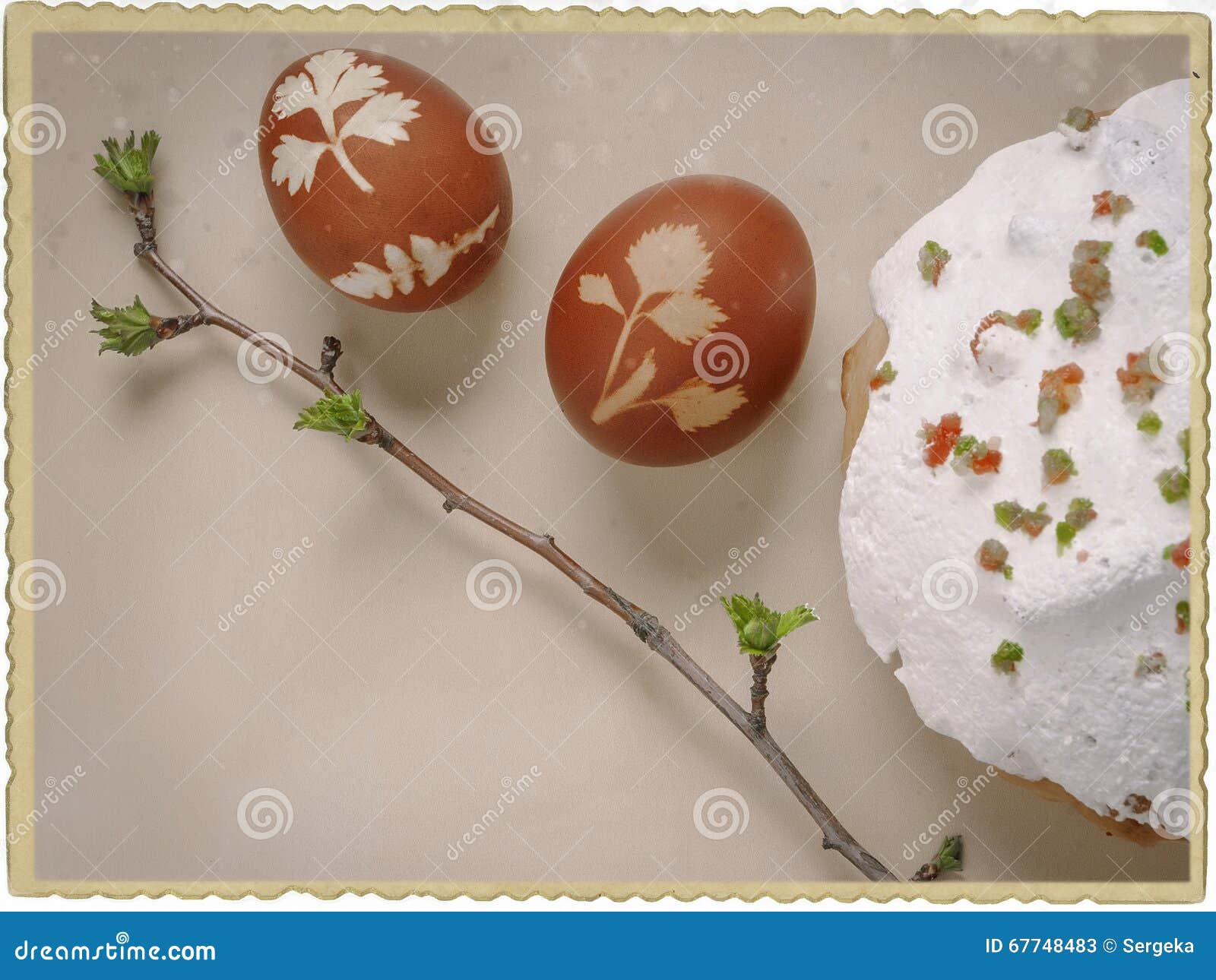 Old Easter card. stock image. Image of gift, stylized - 67748483