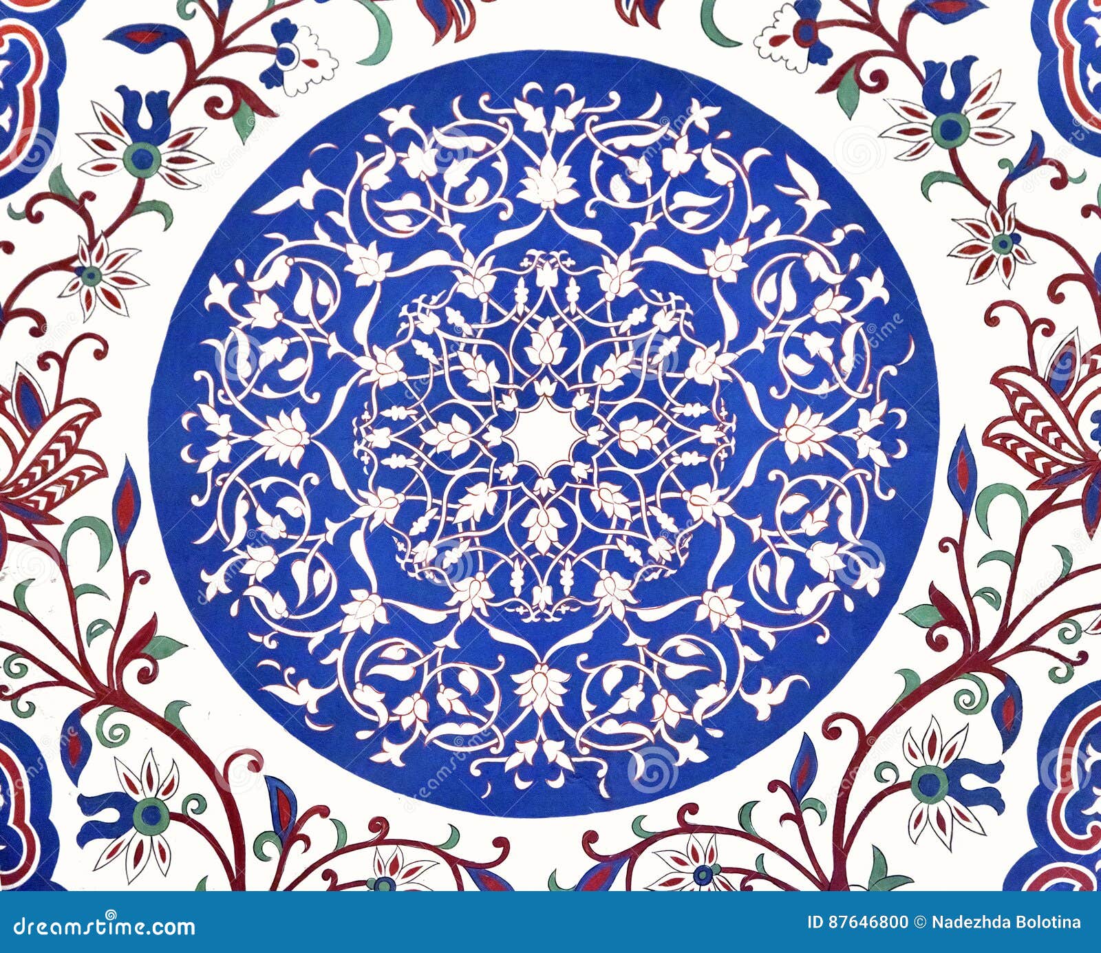 Old Eastern Mosaic on the Ceiling, Uzbekistan Stock Photo - Image of ...