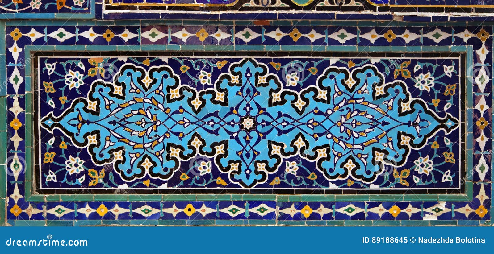 Old Eastern Mosaic on the Wall, Uzbekistan Stock Image - Image of asia ...