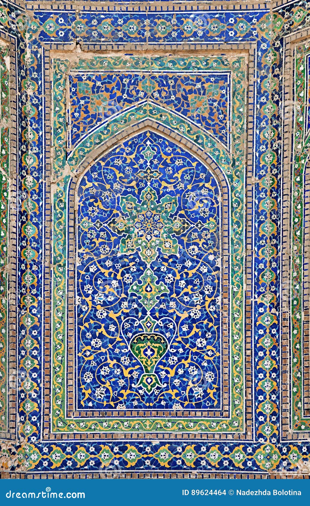 Old Eastern Mosaic on the Wall, Uzbekistan Stock Photo - Image of craft ...