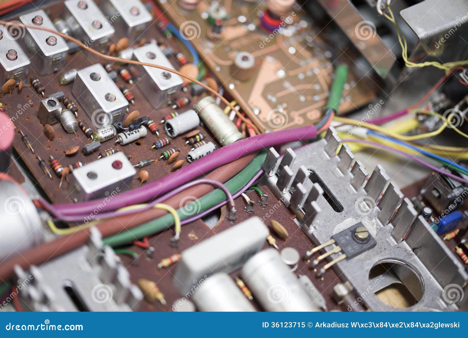Old eclectronic circuit stock image. Image of cables - 36123715